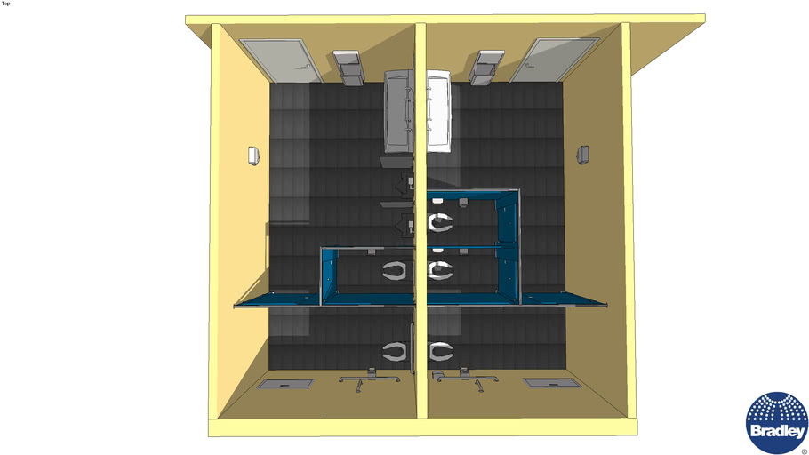 ADA Accessible Restroom - 2 Stalls Women,1 Stall Men | 3D Warehouse