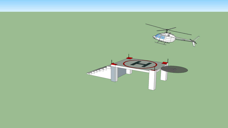 Helicopter With Helipad. | 3D Warehouse