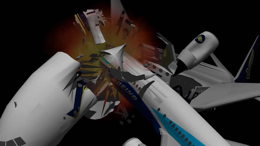 Boeing 787 Dreamliner Crashing into a fully loaded A380 | 3D Warehouse