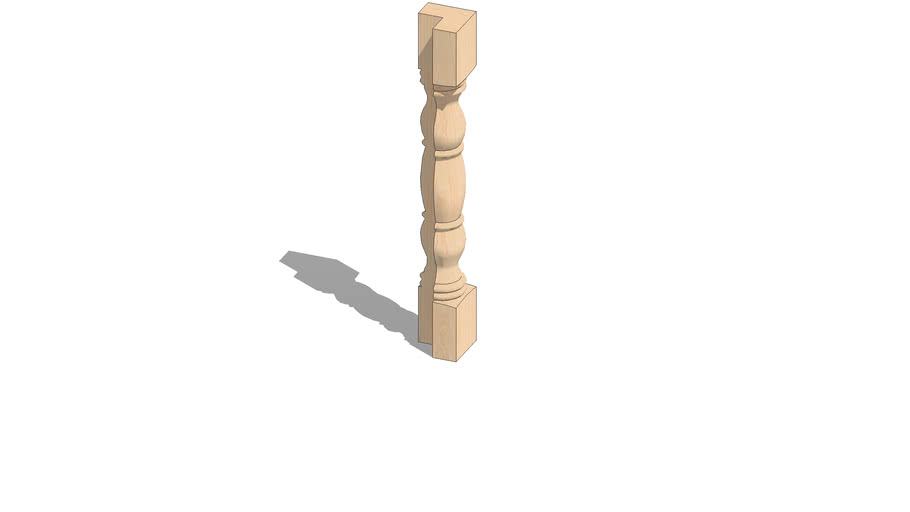 01220210-3 Large Diameter English Country Double Square Column - 3/4 (5 ...