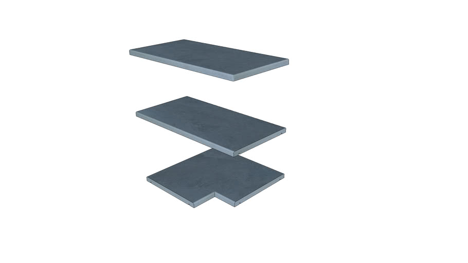 Slab Coke Porcelain Copings 596 × 295 with 20mm Pencil Round Edge | 3D ...