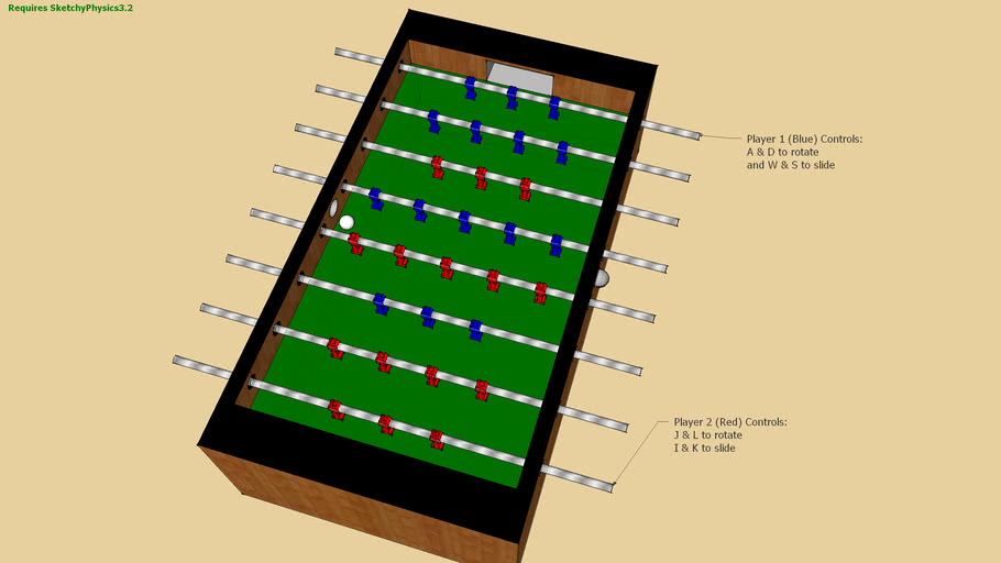 Working Foosball Table (with Sketchy Physics) | 3D Warehouse