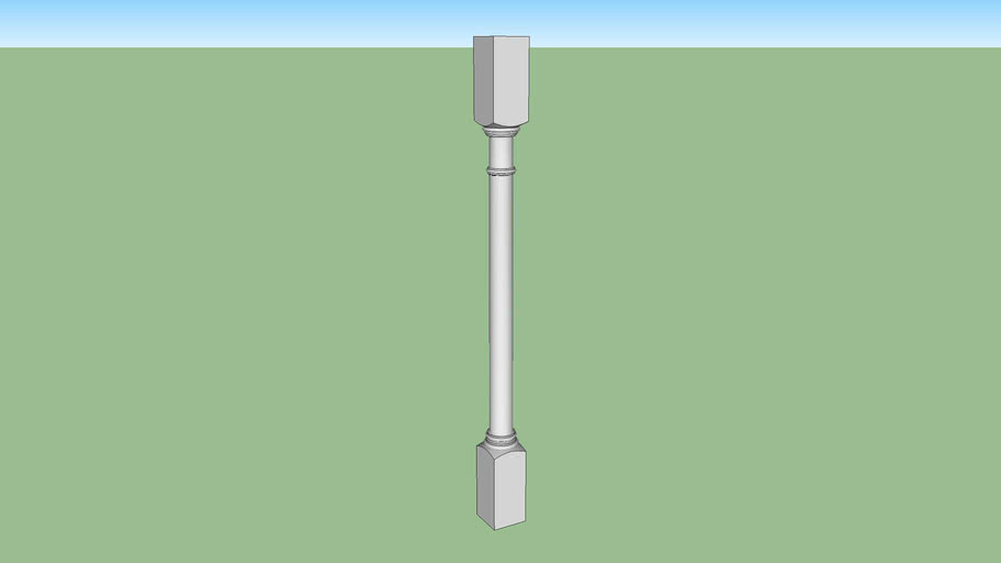tablelegs.com Thin Doric Columns 36' with Blocks Part#507L36 | 3D Warehouse