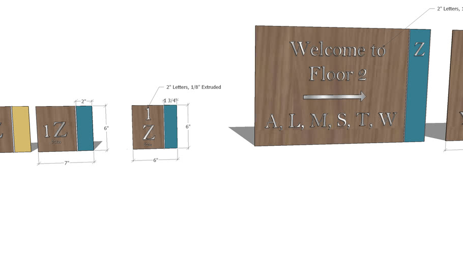 Hotel Z Wayfinding Signage | 3D Warehouse