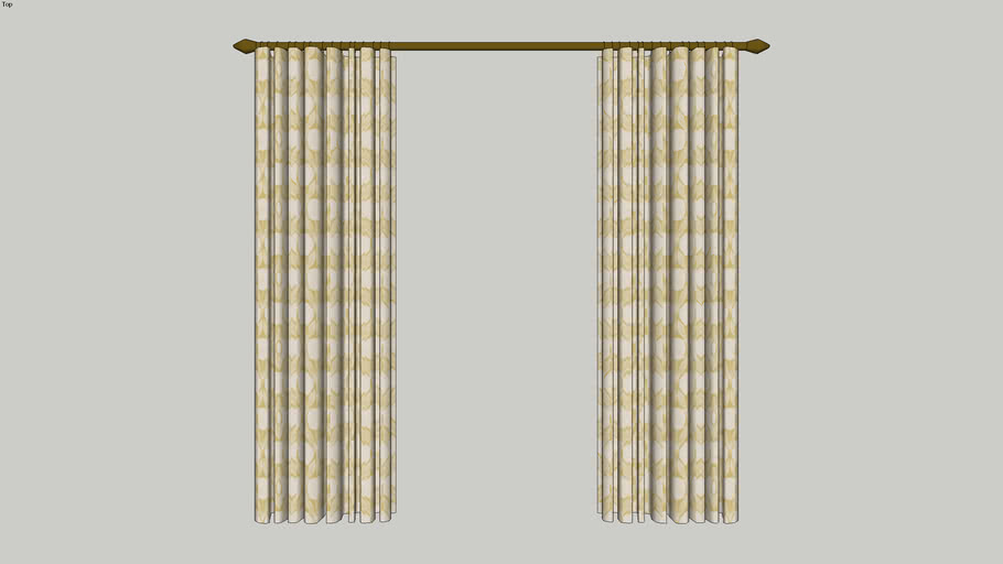Patterned Curtains with Rod to Edit | 3D Warehouse