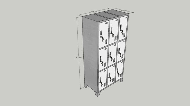 FULL LOCKERS SPA LOCKER 3 CUERPOS TRIPLES - 9 PUERTAS | 3D Warehouse