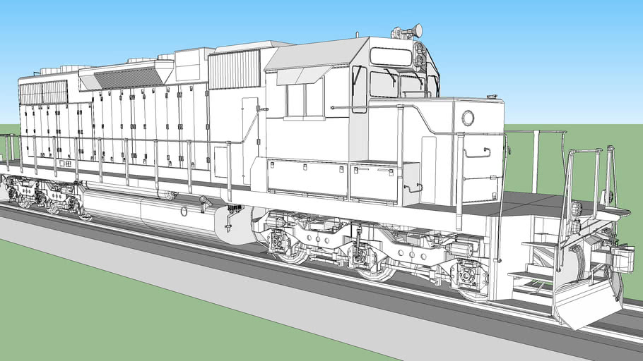 GM EMD SD38-2 diesel-electric locomotive, ratbuilt, uncoloured | 3D ...
