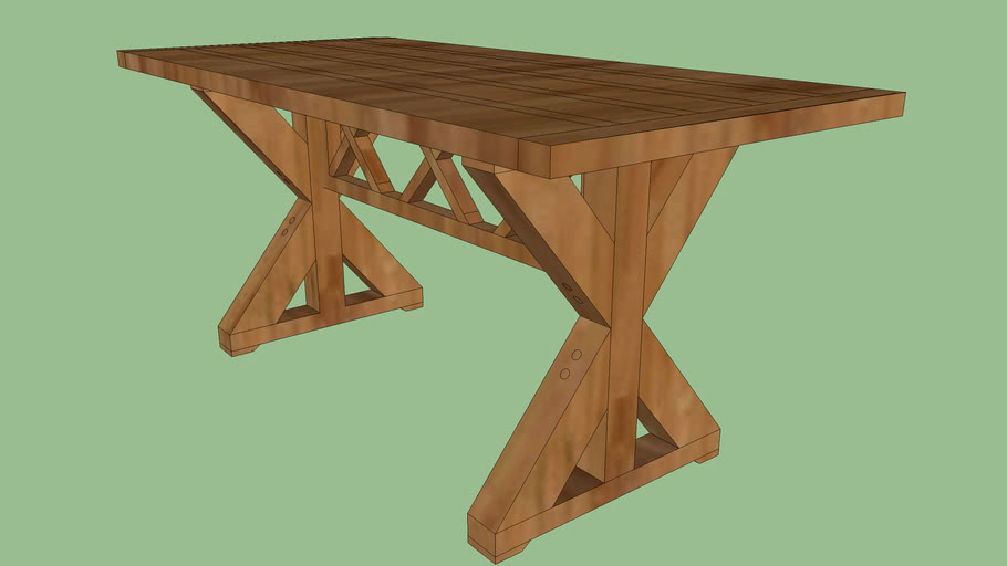 X Farmhouse Table | 3D Warehouse