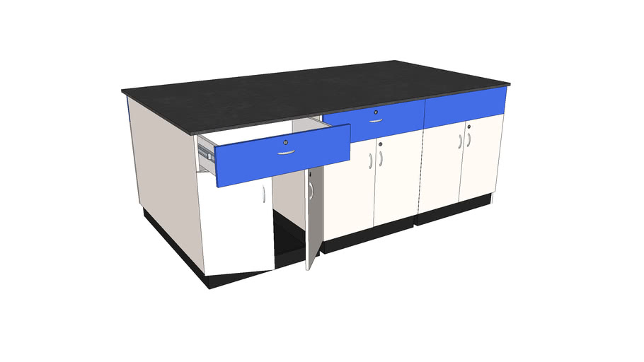 sample preparation table with storage | 3D Warehouse