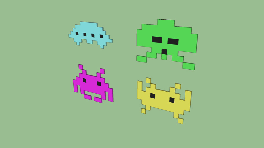 space invaders wall decor, art, arte, decoração de parede space ...