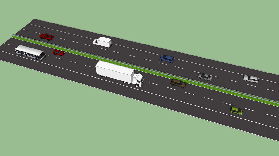 4 Lane Highway With Traffic | 3D Warehouse