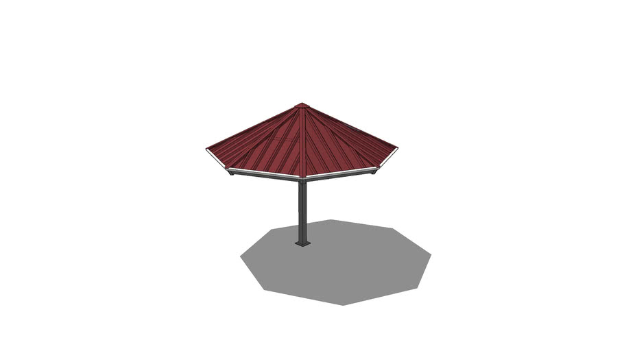 Octagonal - 16' Single Post | 3D Warehouse