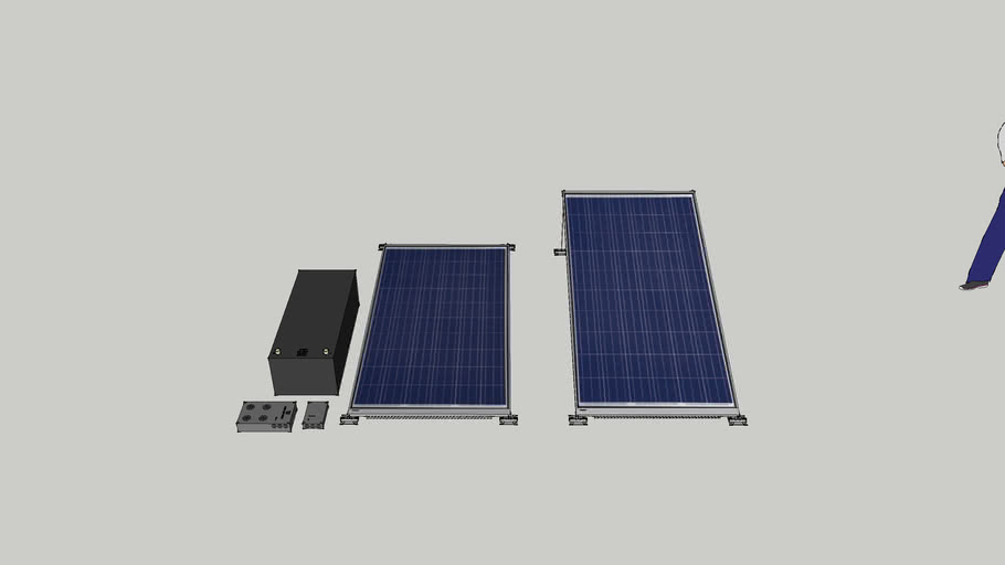 Solar panel with mountings and equipment | 3D Warehouse