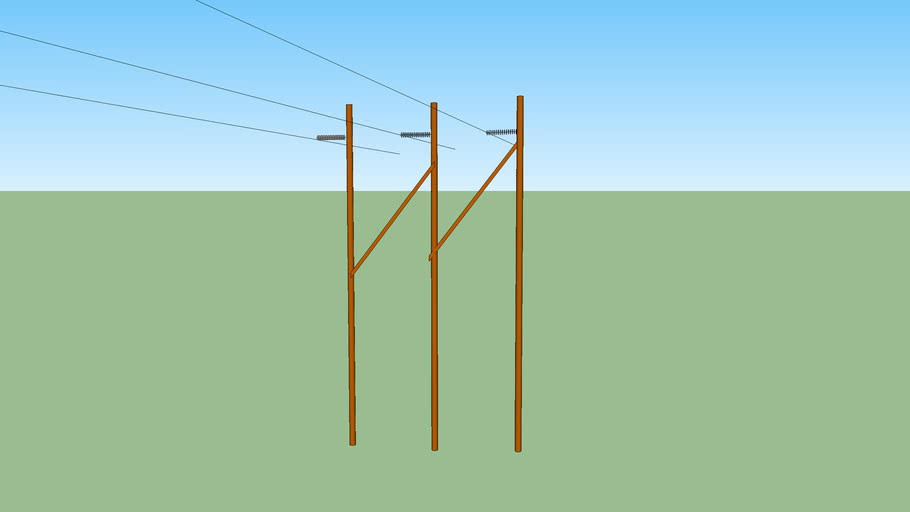 H Frame (69kV/138kV/230kV/287kV) with 3 poles!!! | 3D Warehouse