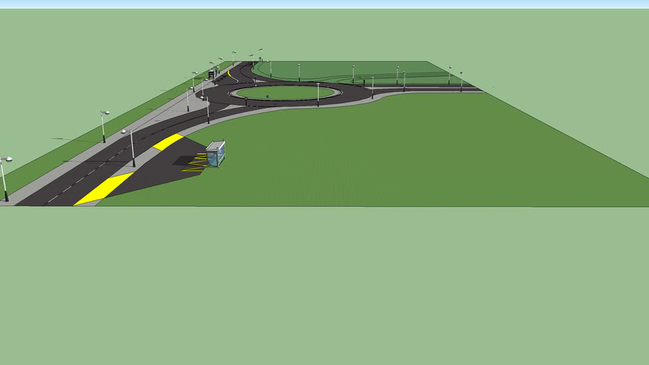 rond point avec arret de bus | 3D Warehouse