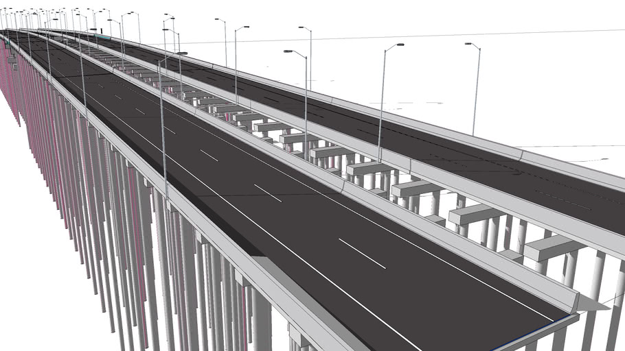 Slab on Pile Highway Road Construction | 3D Warehouse