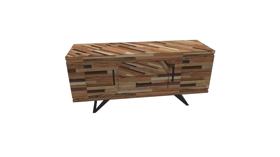 Rustic Industrial Media Console | 3D Warehouse
