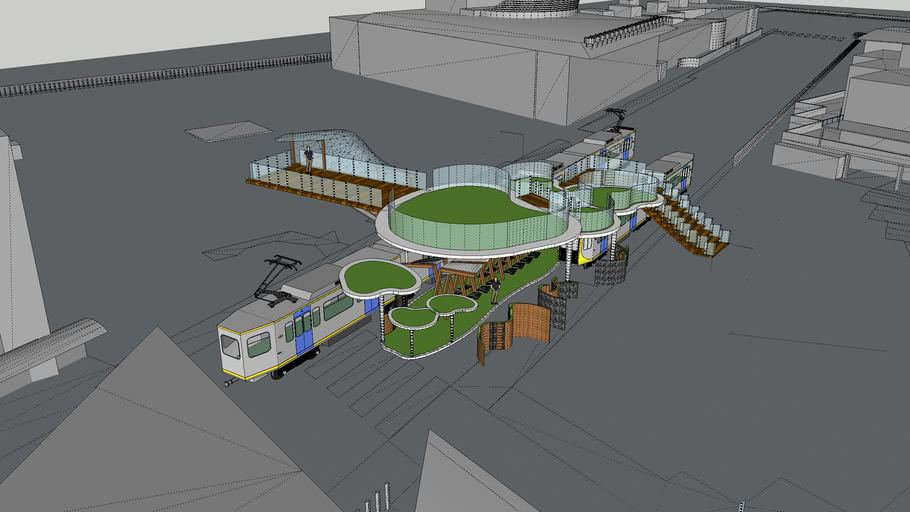 The UNSW light rail stop. Lin Qiaoduo | 3D Warehouse