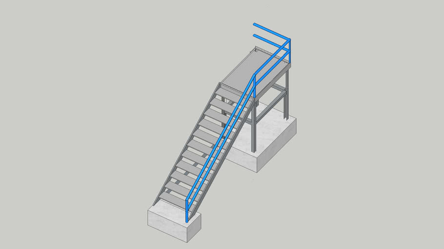 Exterior steel staircase | 3D Warehouse