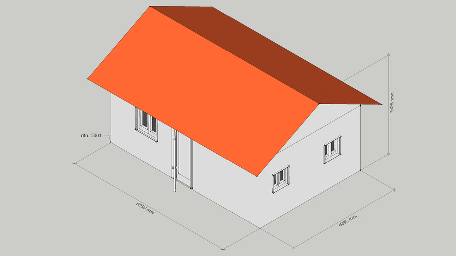 Attefall hus 25m2, Ritning 5001 | 3D Warehouse