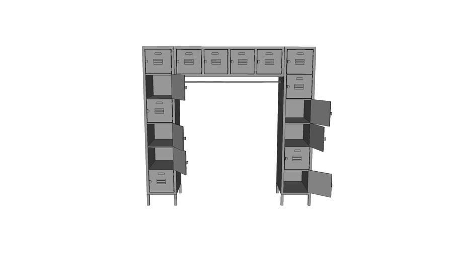 Lockers with Clothes Rack | 3D Warehouse