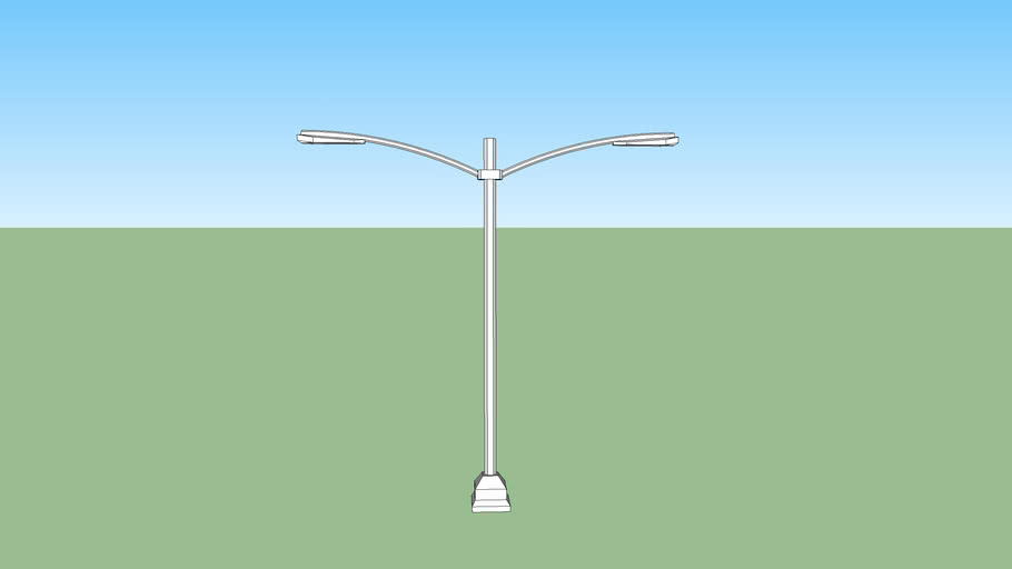 White LED Street Light (Double) | 3D Warehouse
