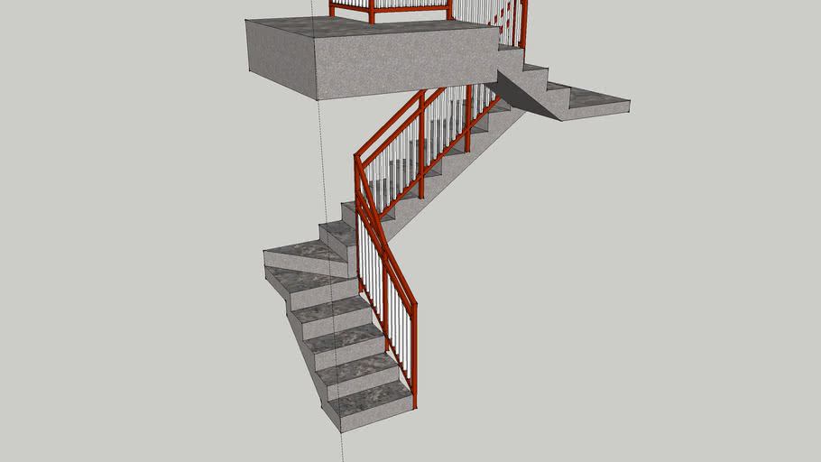 my stair with handrail | 3D Warehouse
