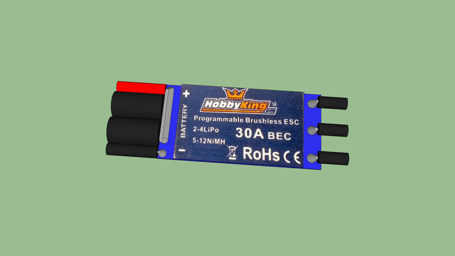 HobbyKing 30A BlueSeries Brushless Speed Controller ESC | 3D Warehouse