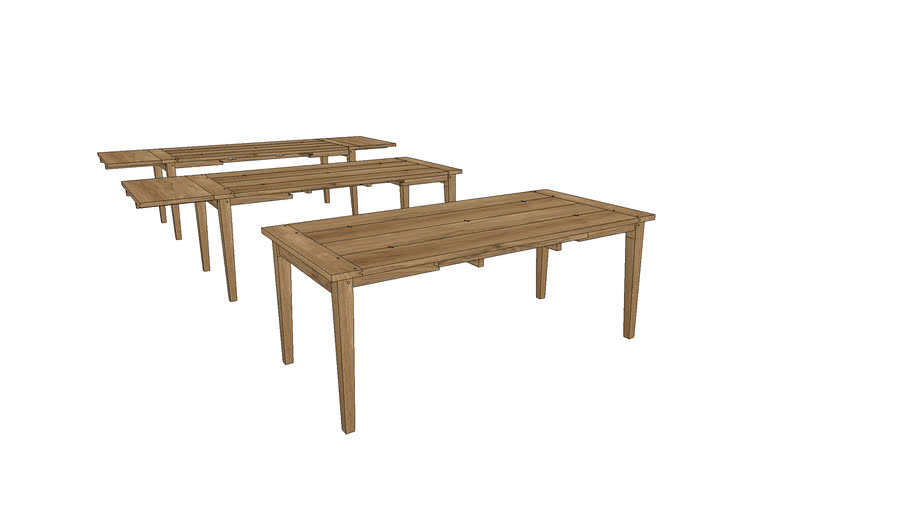 HU140, Hunters Ext. Dining Table 200/245/290x95cm | 3D Warehouse