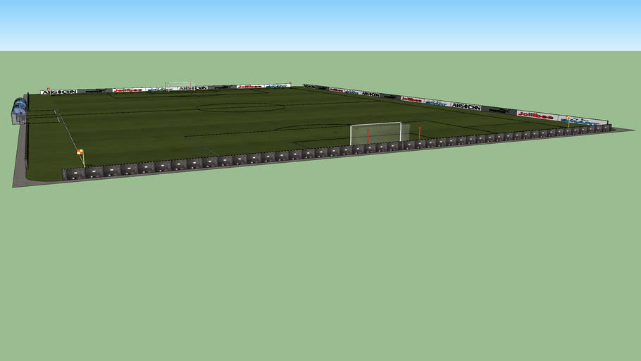 Soccer Pitch w/Ad's,bench for players,corner flags | 3D Warehouse