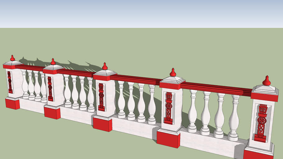 balustrade Temple Railing decorative sAs | 3D Warehouse