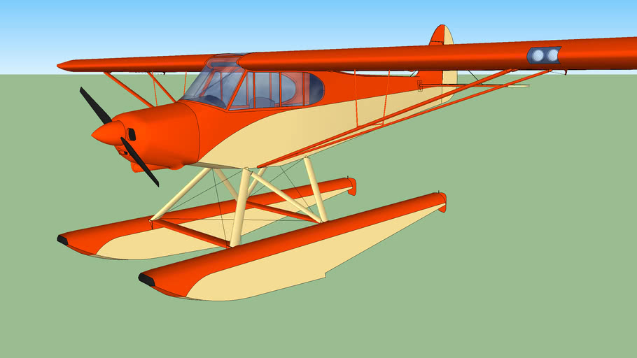 Piper PA-18 Super Cub on floats | 3D Warehouse