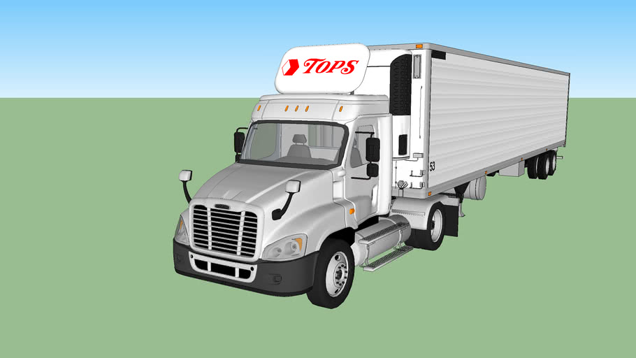 Freightliner Cascadia With 53' Tops Frozen Trailer | 3D Warehouse