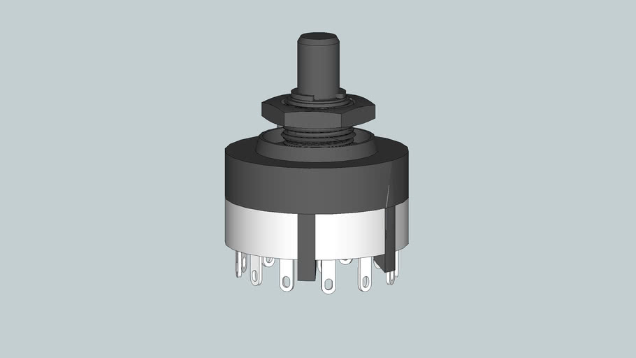 Alpha Rotary Switch 1P2-12T 26mm | 3D Warehouse