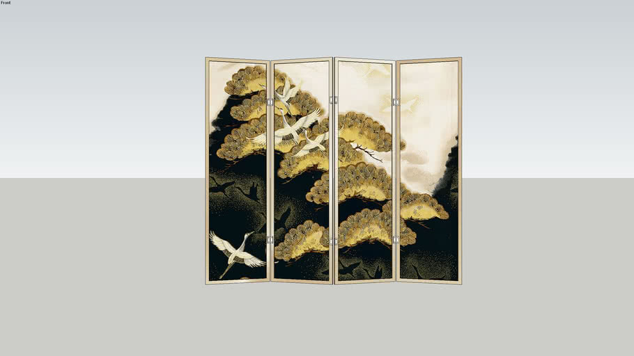 Japanese Edo Style Folding Screen | 3D Warehouse