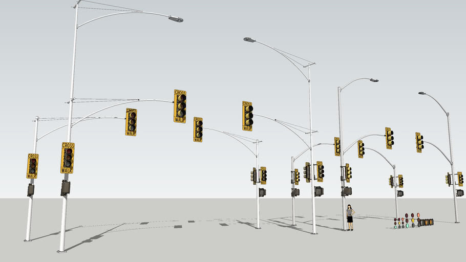 LED retrofit Cross Walk signal set | 3D Warehouse