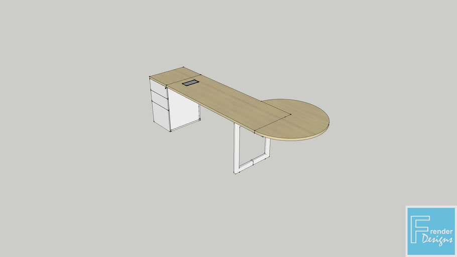 ROUND END OFFICE DESK-01 | 3D Warehouse