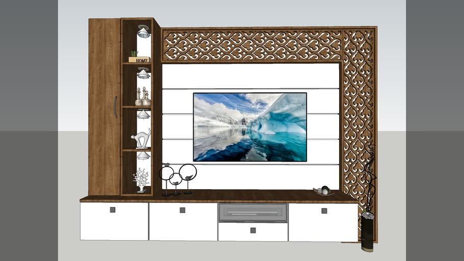 tv unit with cnc design | 3D Warehouse