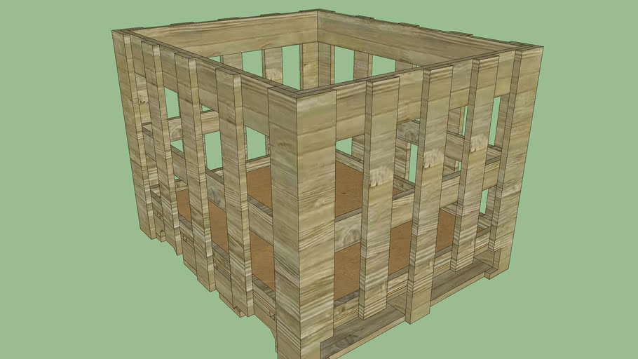 40'x48'x36' Commercial Wooden Skid Crate | 3D Warehouse