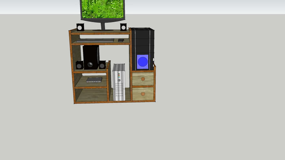Computer table with pc | 3D Warehouse