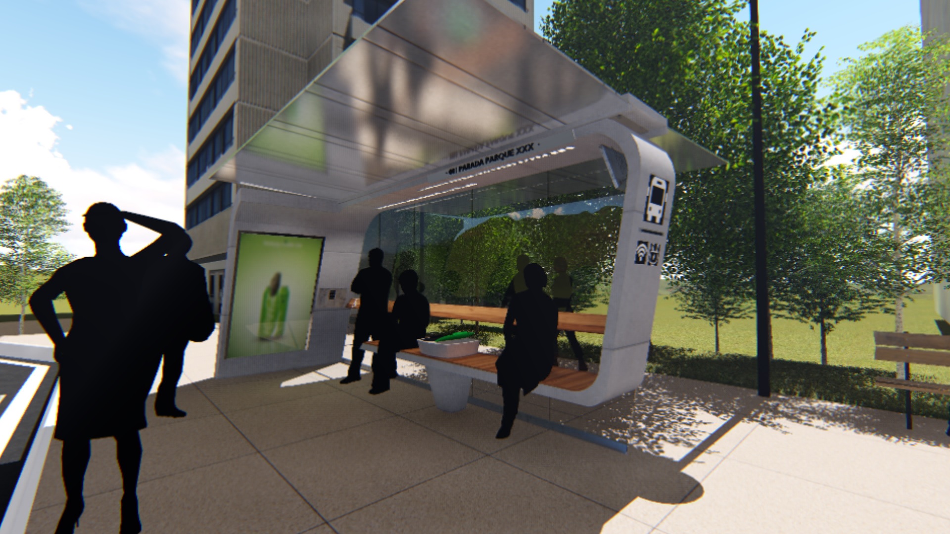 Modern concrete bus stops - Pontos de ônibus de concreto | 3D Warehouse