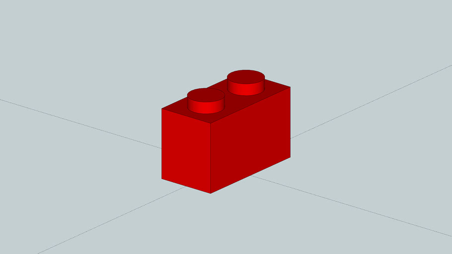 Red Brick Lego 1x2 | 3D Warehouse