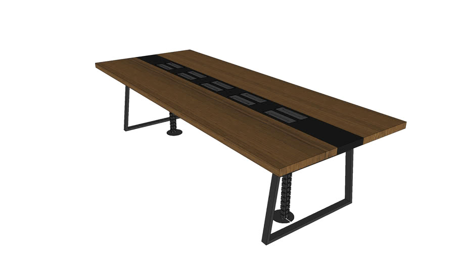CONFERENCE TABLE WITH WIRE MANAGEMENT | 3D Warehouse