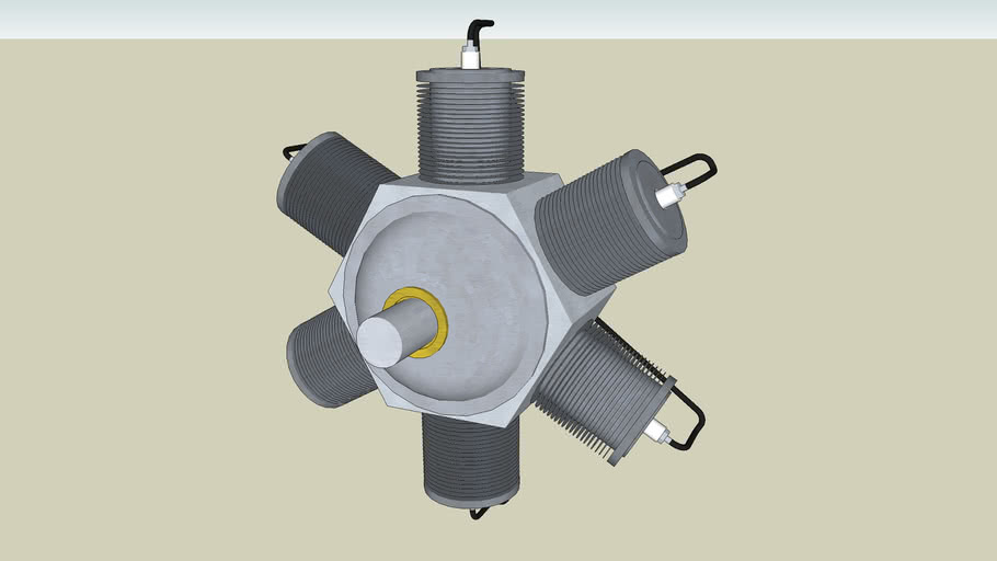 Six Cylinder Radial Engine | 3D Warehouse