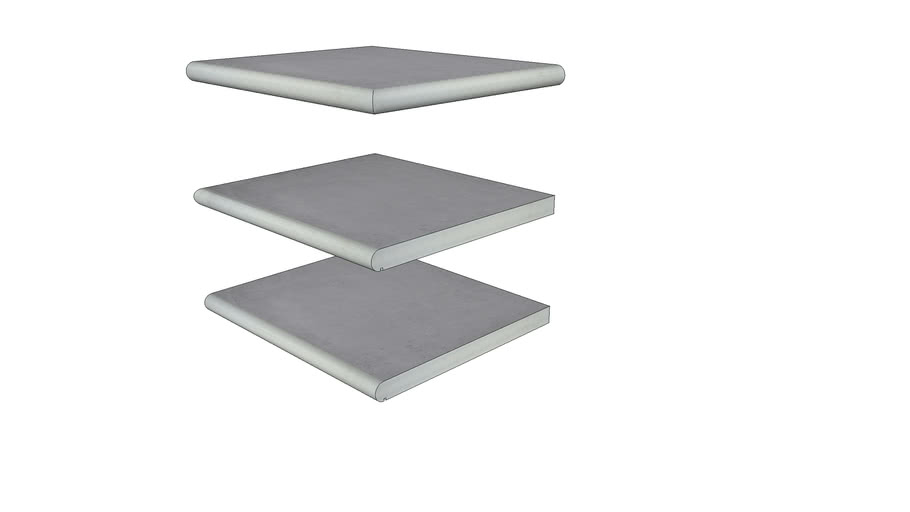 Cement Porcelain Step 596 x 500 x 40 mm Bullnose Edge With Drip Groove ...