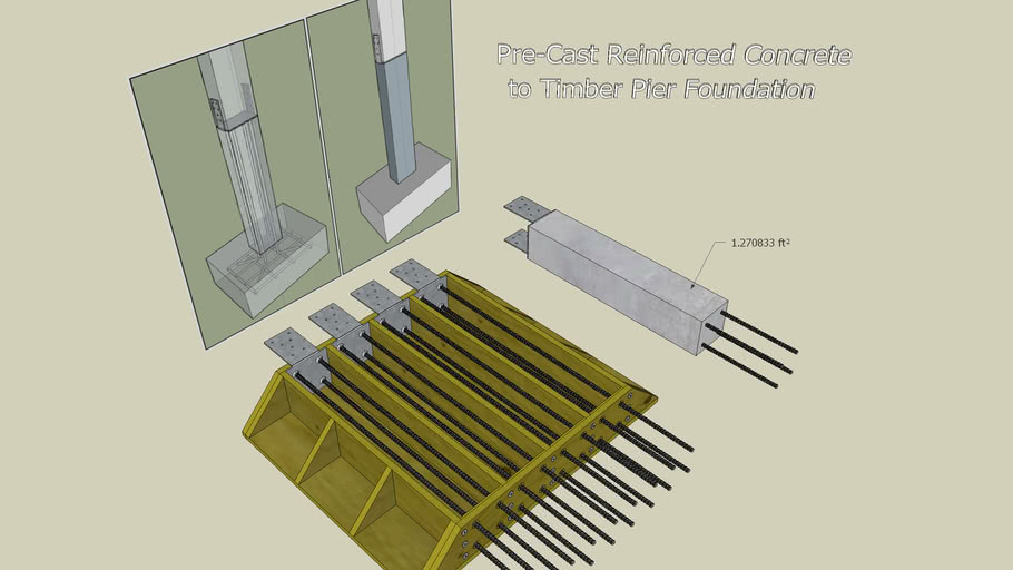 Pre-Cast RC to Timber Pier Foundation | 3D Warehouse