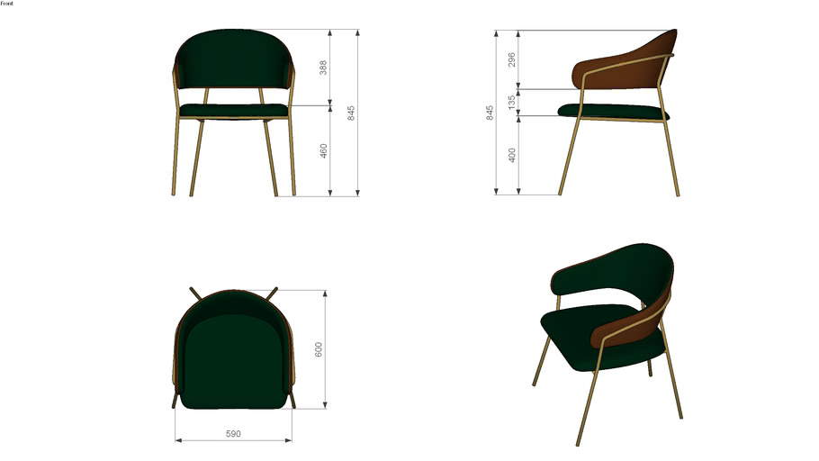 KURSI KERJA / KURSI MEETING HIJAU TUA | 3D Warehouse