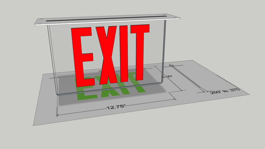 Exit Sign Acrylic Architectural EL LED | 3D Warehouse