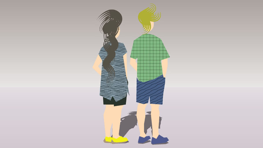 EMMA & FLORIAN 2D PEOPLE FACEME | 3D Warehouse