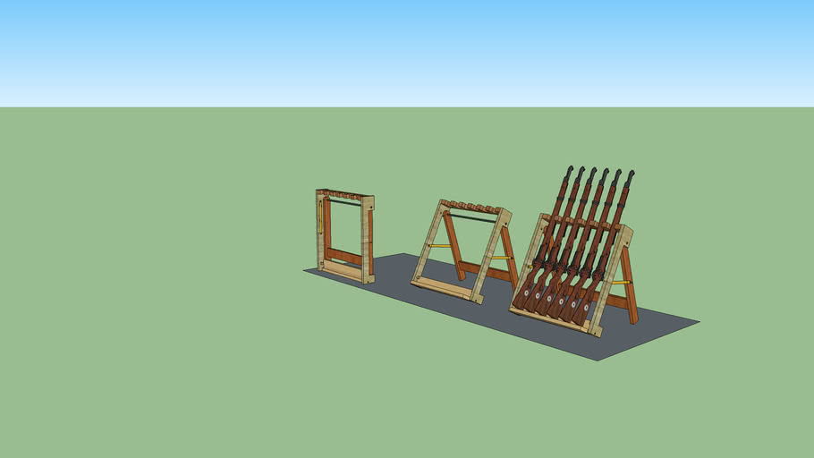 wooden gun rack | 3D Warehouse